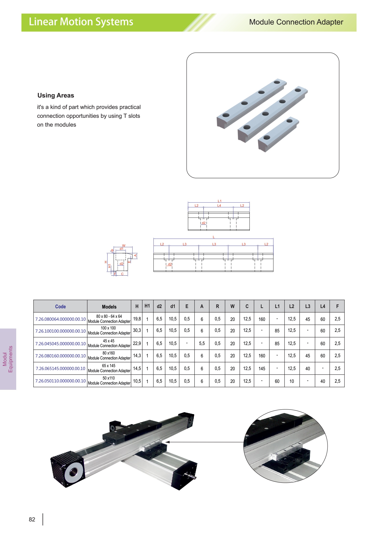 Linear Motion Systems Module Connection Adapter: Elega