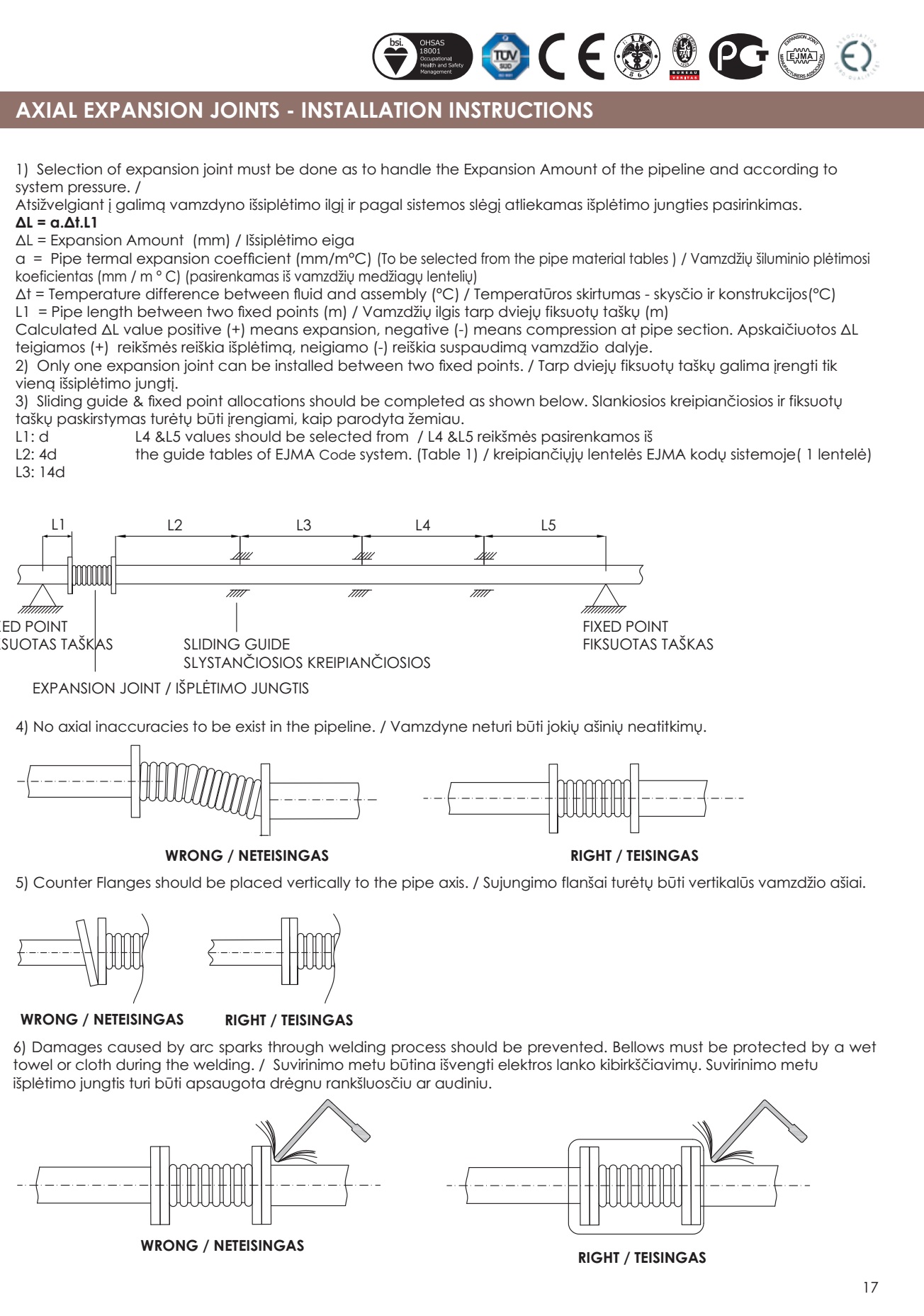 Expansion Joints installation instruction: Elega